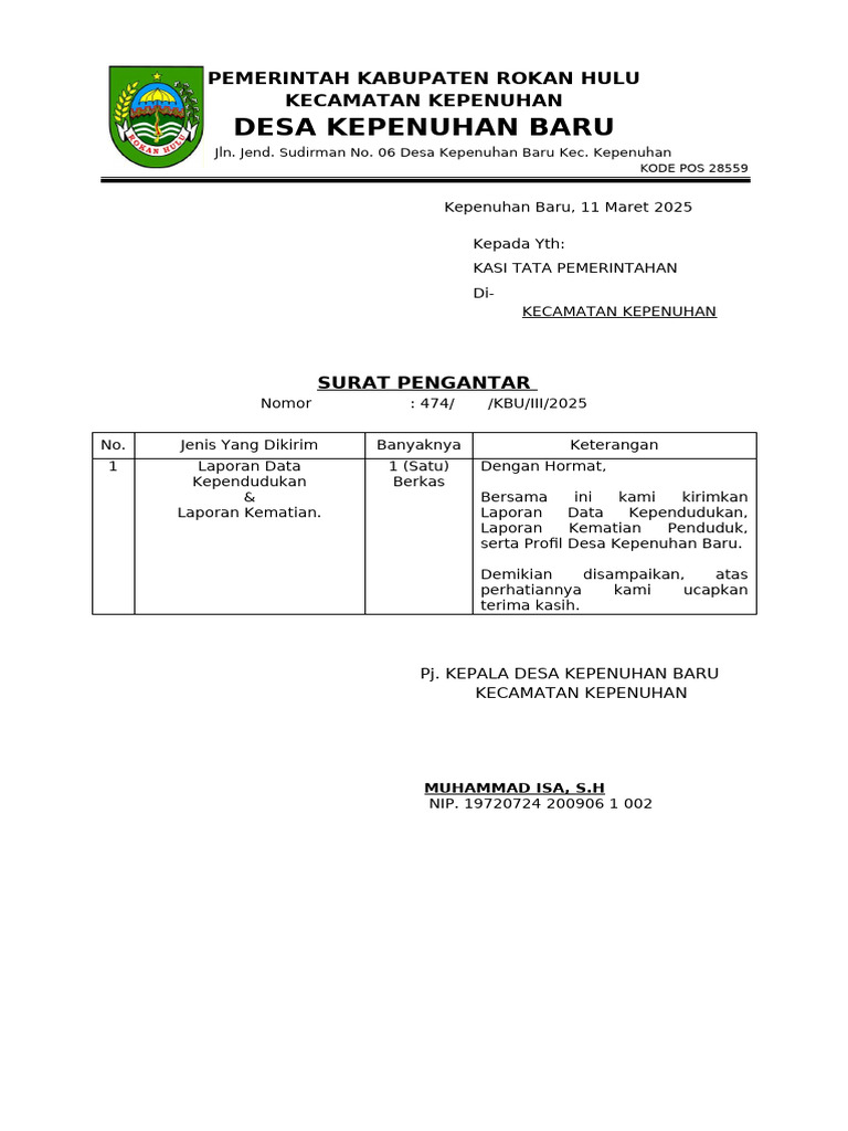 Surat Pengantar Ke Capil | PDF