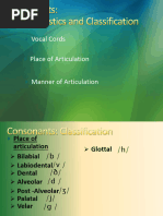 Consonants: Places of Articulation Chart | PDF