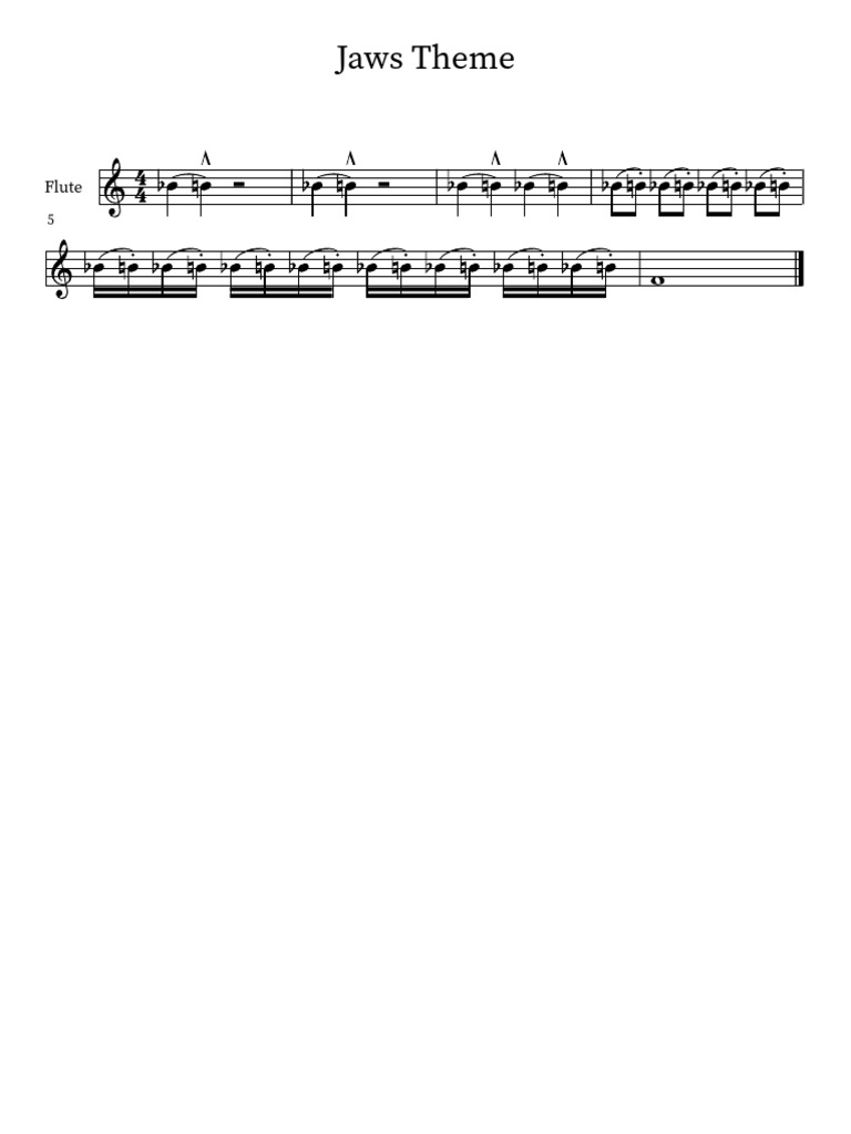Jaws Theme Instrumentation Guide | PDF