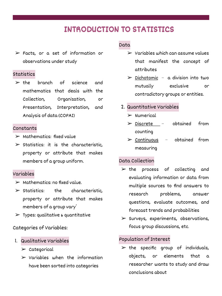 Introduction To Statistics As Data Management | PDF | Statistics | Categorical Variable