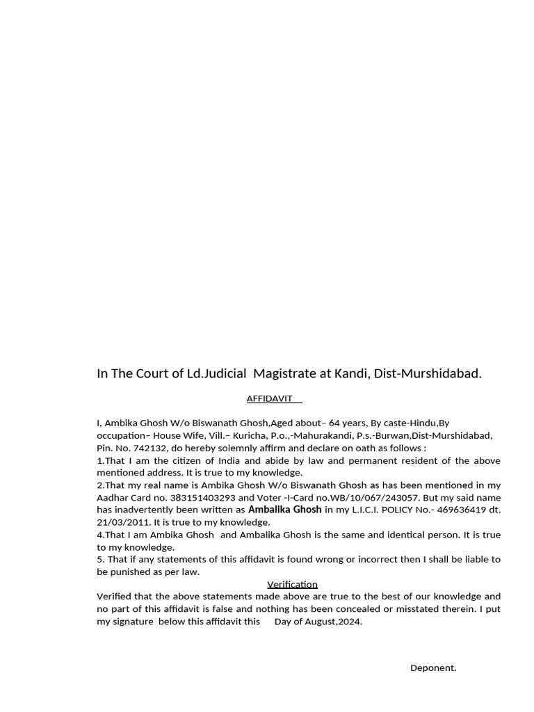 Biswanath Affidavit | PDF