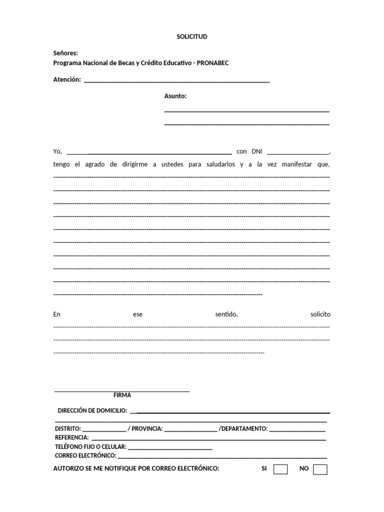 Formato de Solicitud | PDF