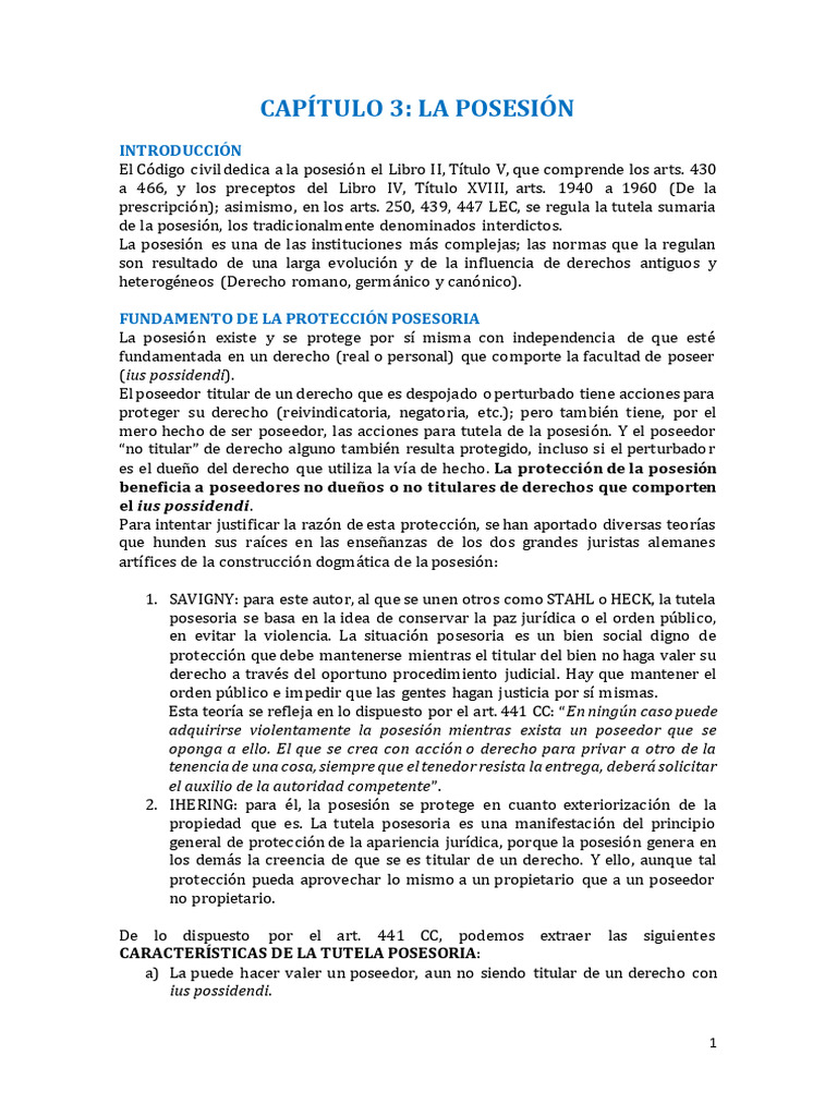La Posesión y Su Dinámica | PDF | Posesión (Ley) | Posesión adversa