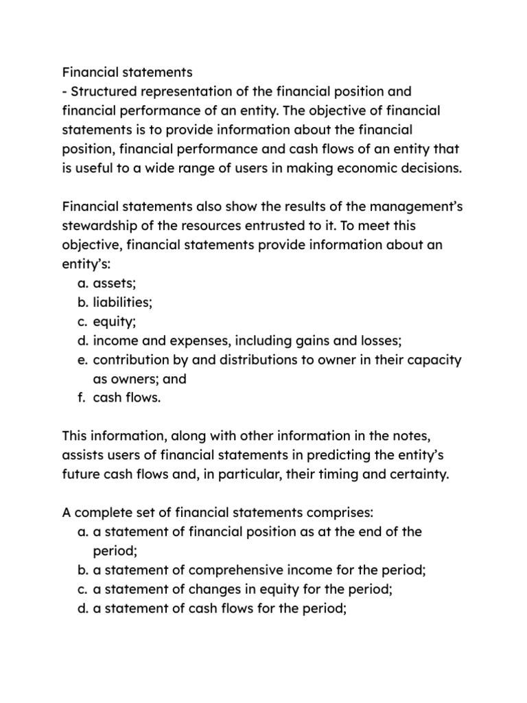 Statement of Financial Position | PDF | Balance Sheet | Financial Services