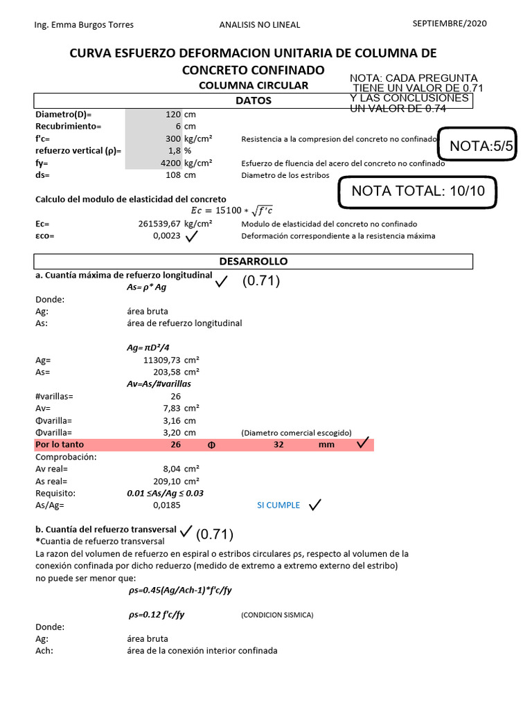 Columna Circular | PDF | Deformación (ingeniería) | Elasticidad (Física)