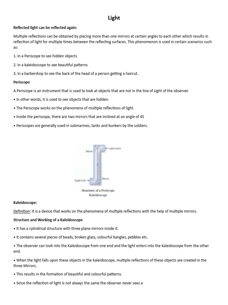 Light Notes - Kaleidoscope Onwards | PDF | Eye | Human Eye