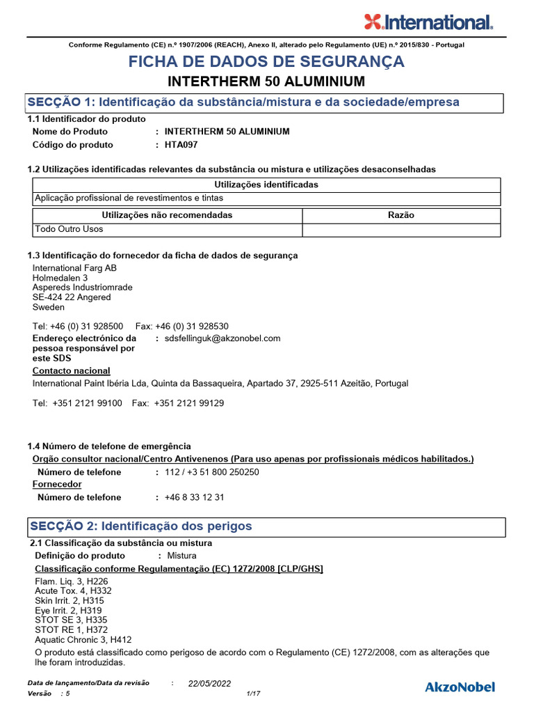 Fispq Intertherm 50 Aluminium) | PDF | Tolueno