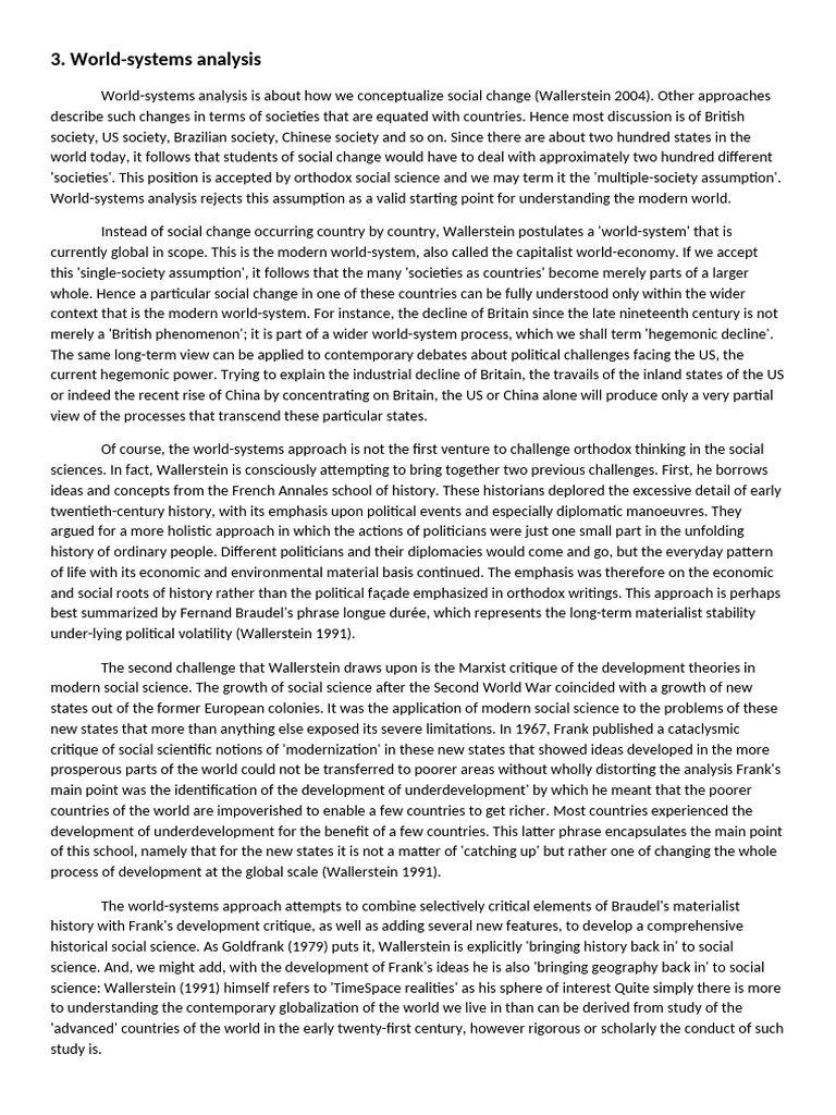 Political Geography Sample Answers | PDF | World Systems Theory ...