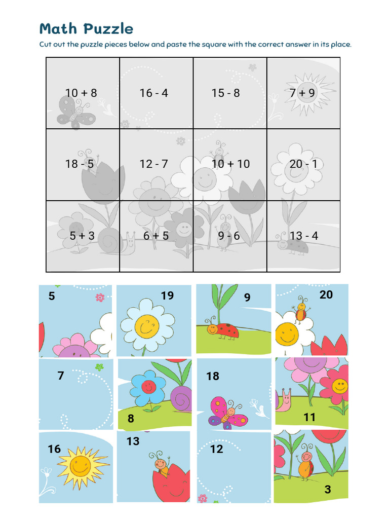 Math Puzzle Worksheet.pdf | PDF