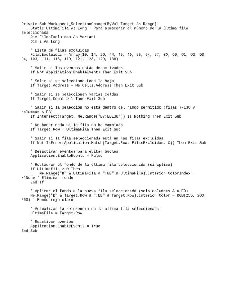 Macro para Resaltar Fila | PDF