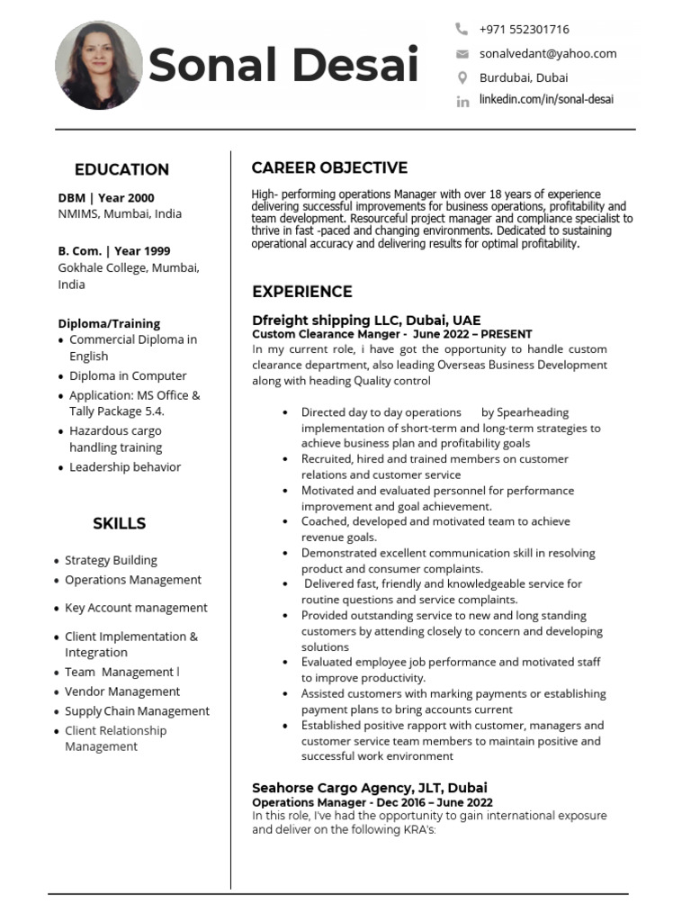 Sonal Desai-Updated Resume1 PDF | PDF | Business | Business Economics