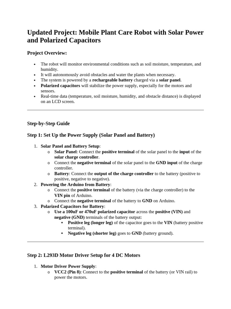 PROTOTYPE PLANT MOBILE ROBOT NOT FINAL | PDF | Power Supply | Capacitor