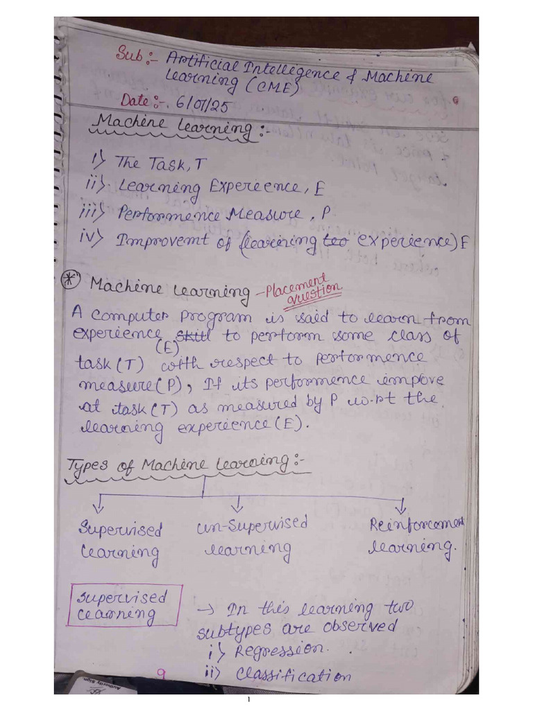 AIML Theory Class Chiradeep Sir | PDF
