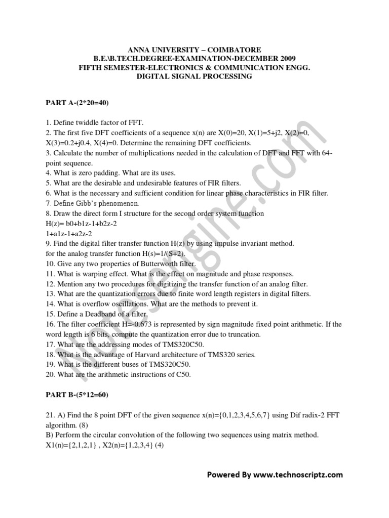 DSP | PDF | Digital Signal Processing | Discrete Fourier Transform