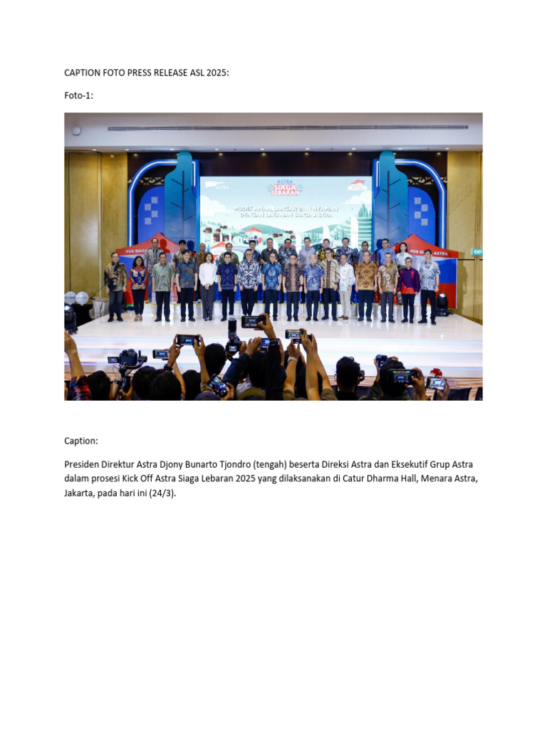 Caption Foto Press Release ASL 2025 | PDF