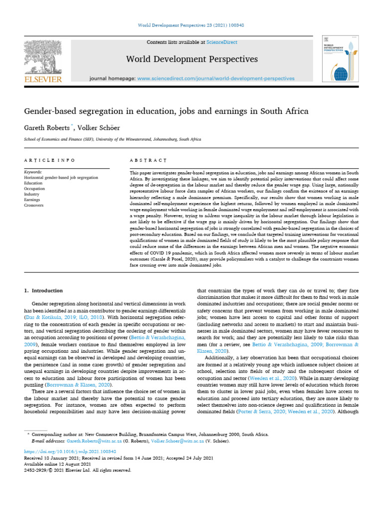 Gender Based Segregation | PDF | Labour Economics | Gender Pay Gap