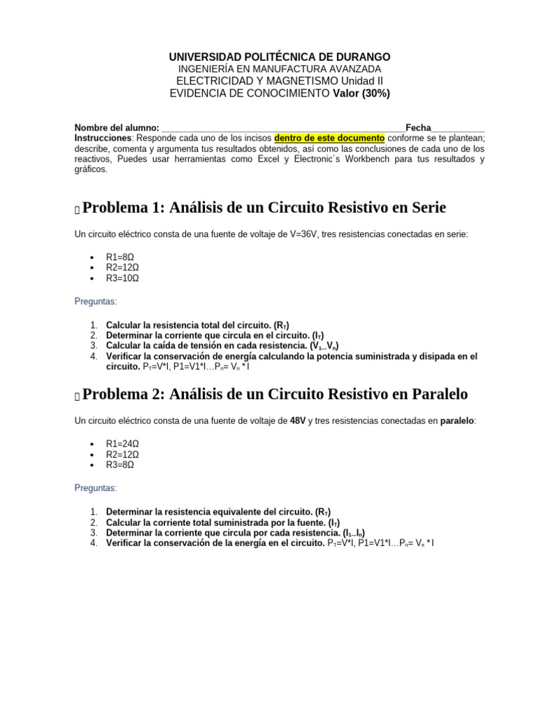 Evidencia de Conocimiento U2 (Formato Examen) | PDF