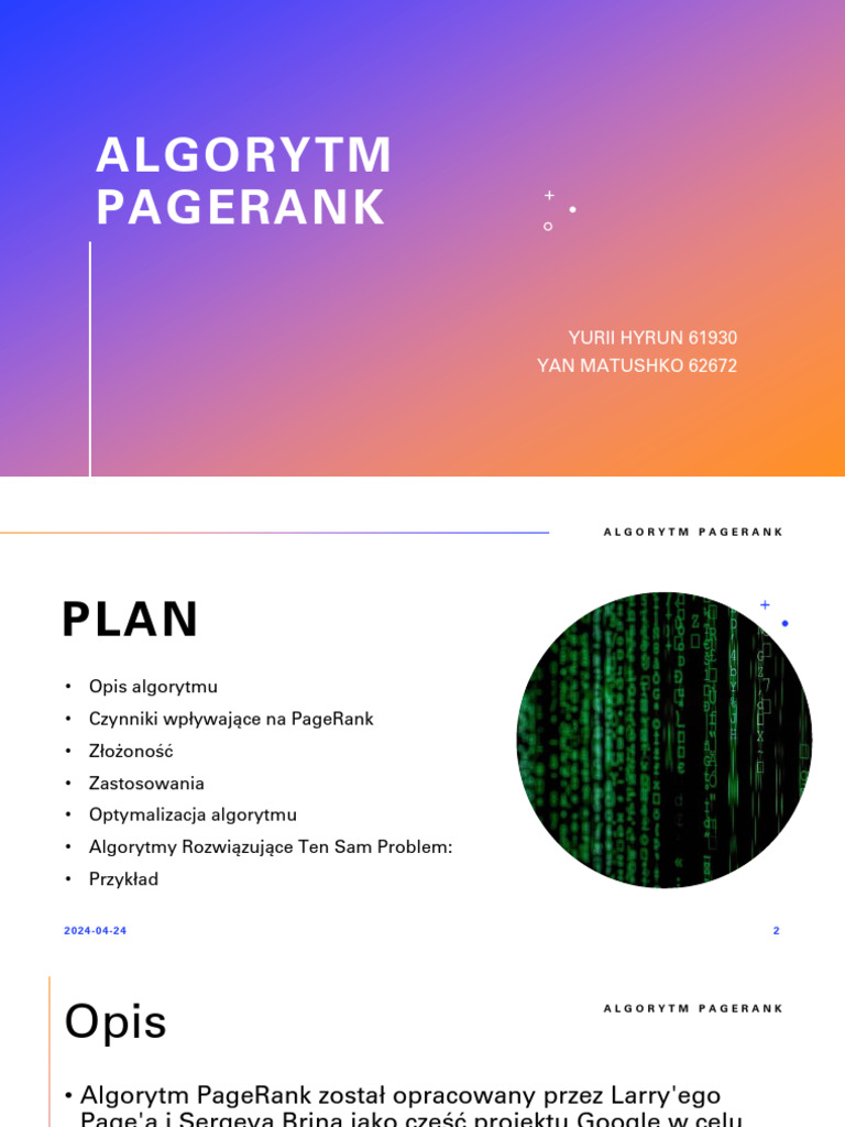 Algorytm PageRank | PDF