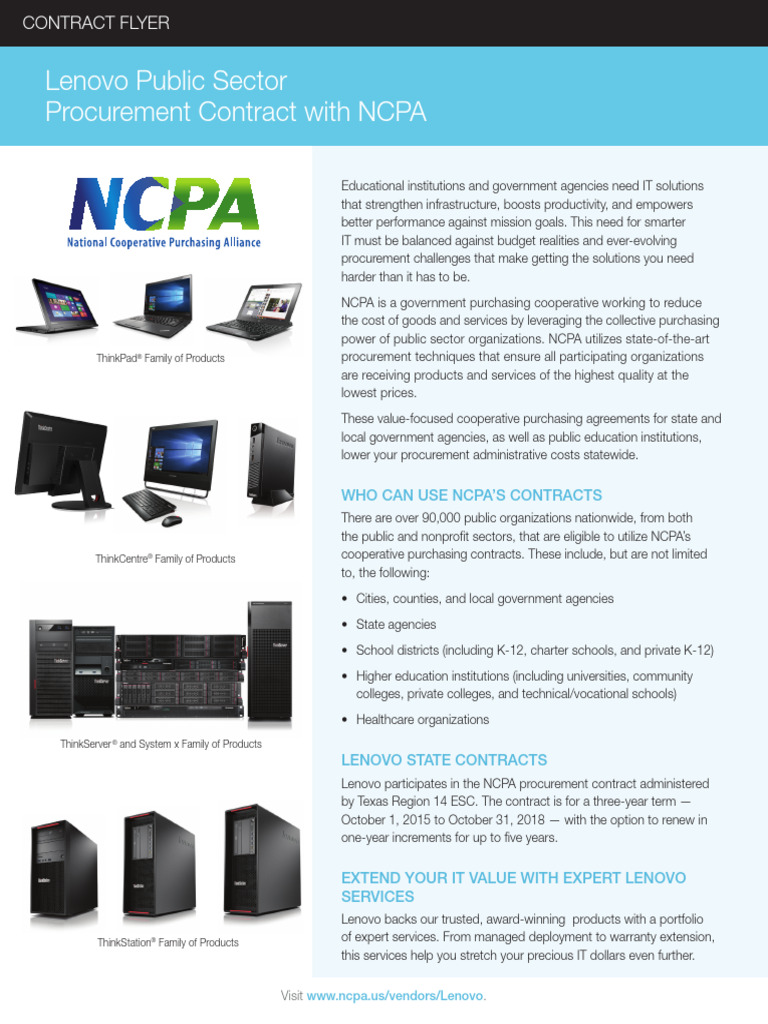 Ncpa Contract Marketing Flyer | PDF | Lenovo