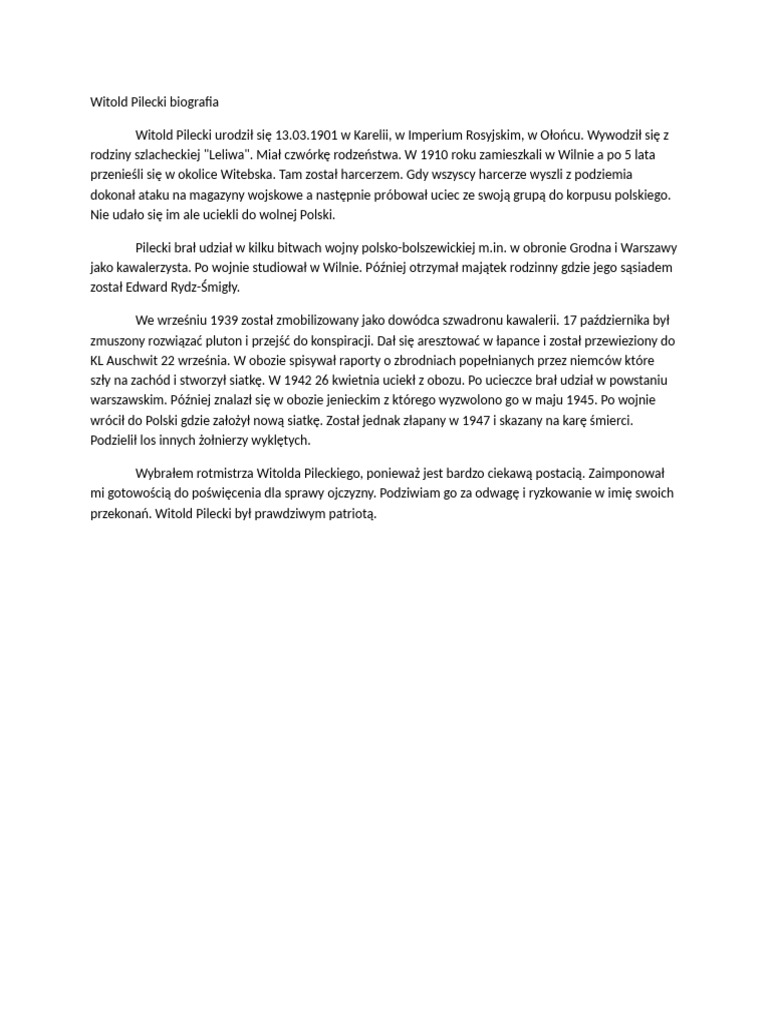 Witold Pilecki | PDF