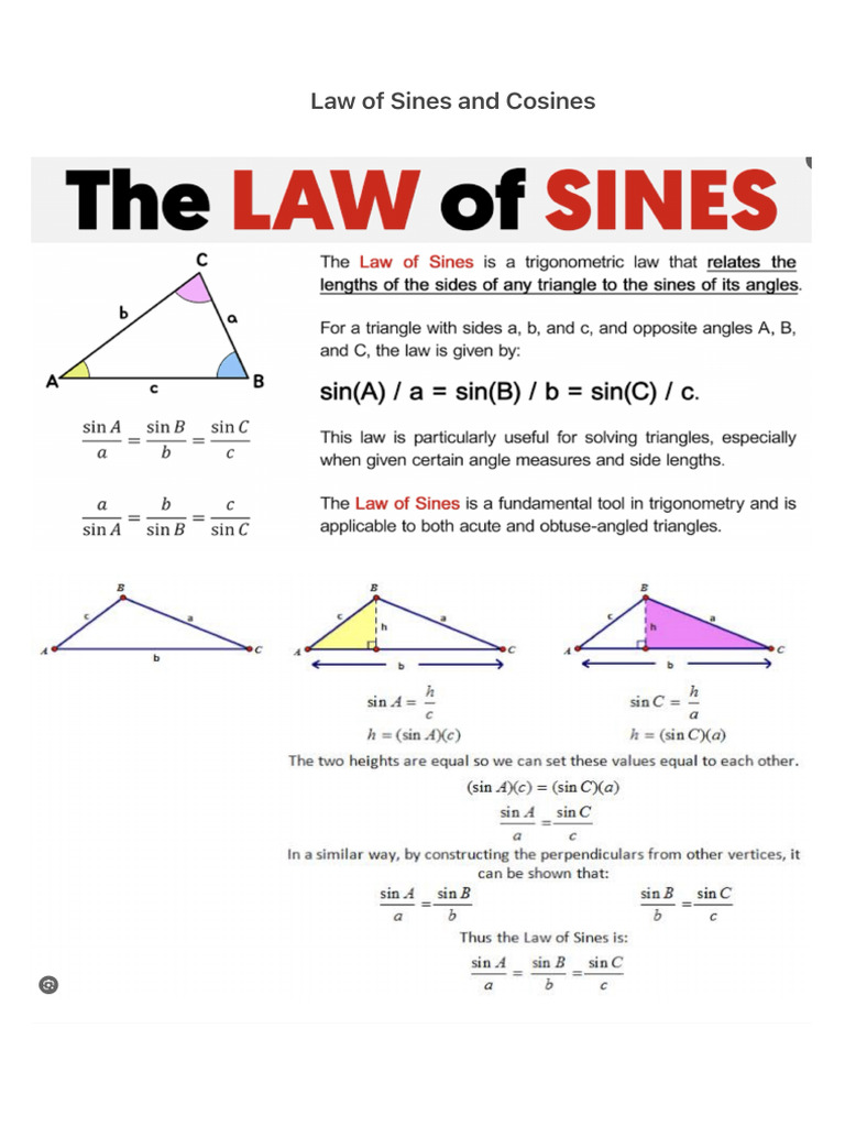 Understanding Law of Sines & Cosines | PDF