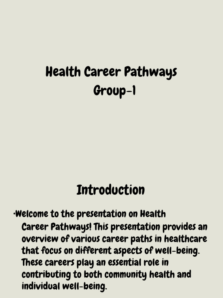 Overview of Health Career Pathways | PDF | Health Care | Mental Health