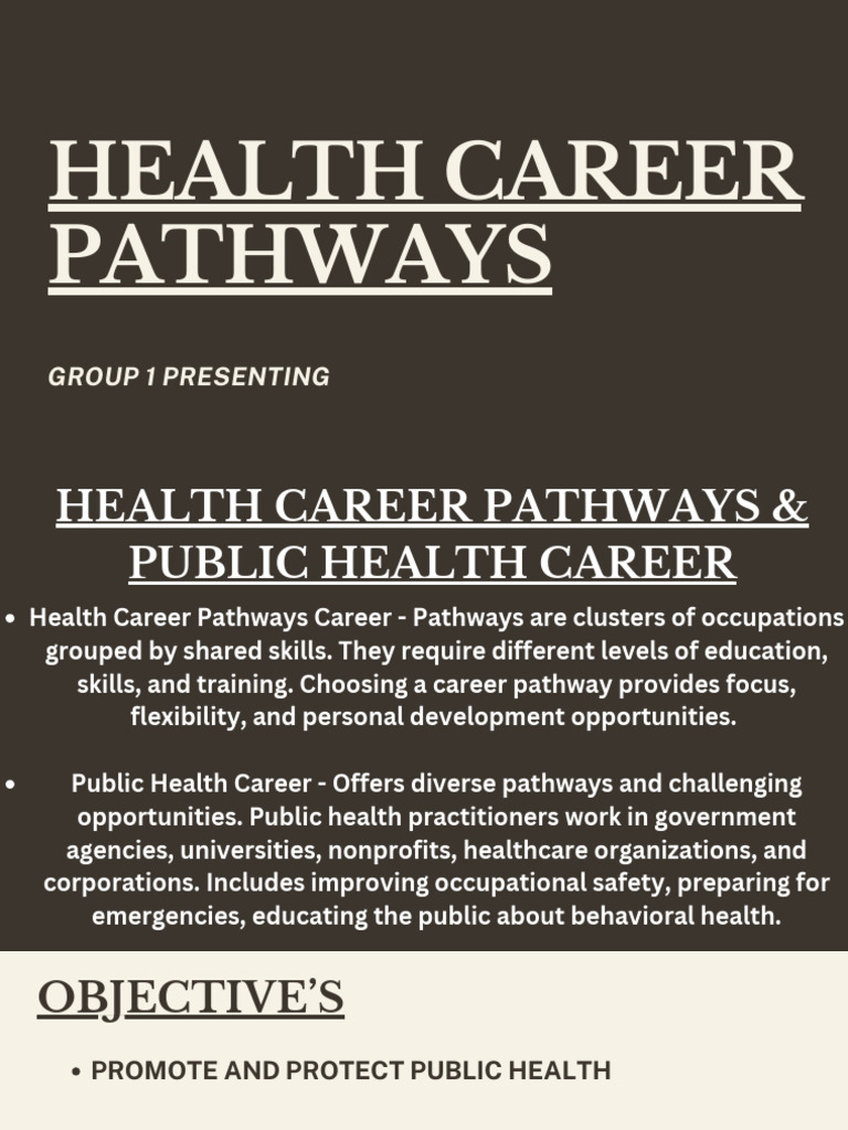 Health Career Pathways Reporting Group 1 | PDF | Health Care | Health ...