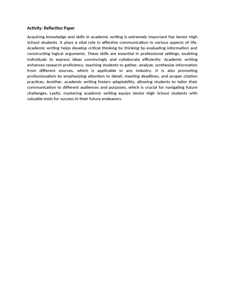 Reflection Paper | PDF