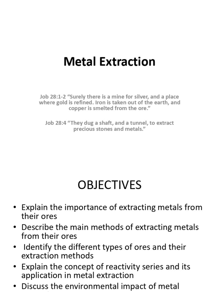 Methods and Impacts of Metal Extraction | PDF | Ore | Metals
