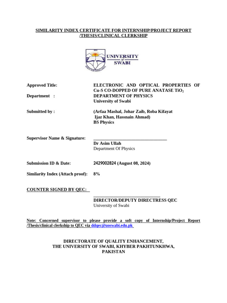 QEC Certificate Undergradute Sample | PDF