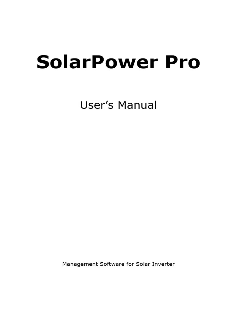 SolarPower Pro User Manual | PDF | Power Inverter | Port (Computer ...