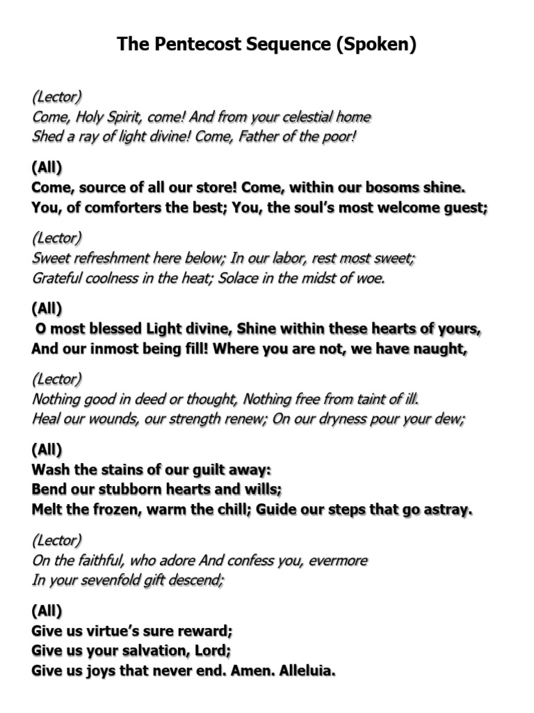 The Pentecost Sequence | PDF