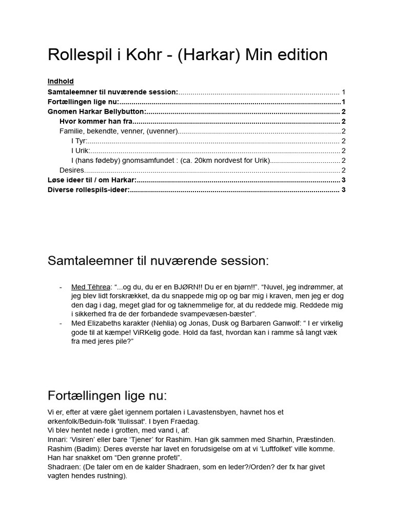 Rollespil I Kohr - Ideer Til Gnom Karakter | PDF