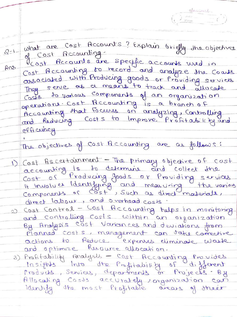 Cost Accounting Assignment | PDF