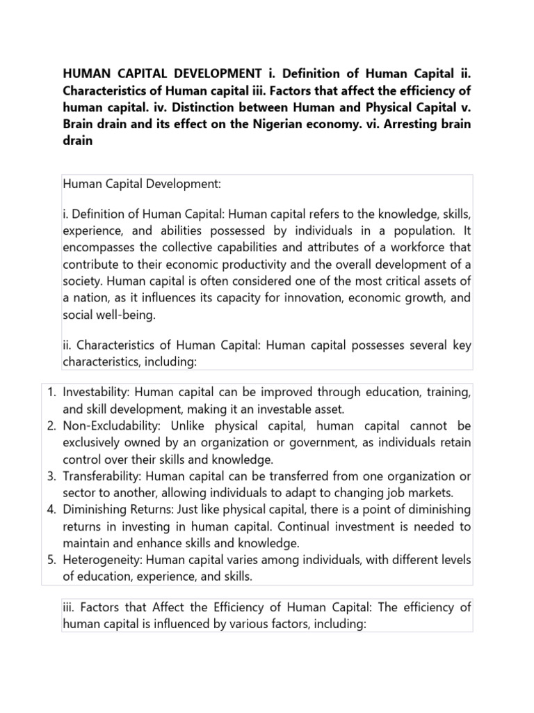 8139 - Week 2 Human Capital Development | PDF | Human Capital | Capital ...