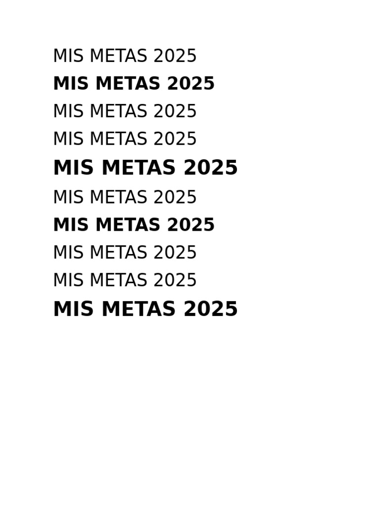 Mis Metas 2025 | PDF