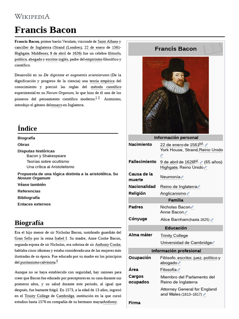 Francis Bacon | PDF | Francis Bacon | Epistemología