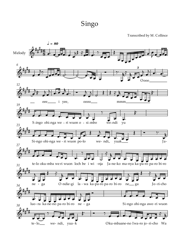 Singo Singo With Lyrics | PDF