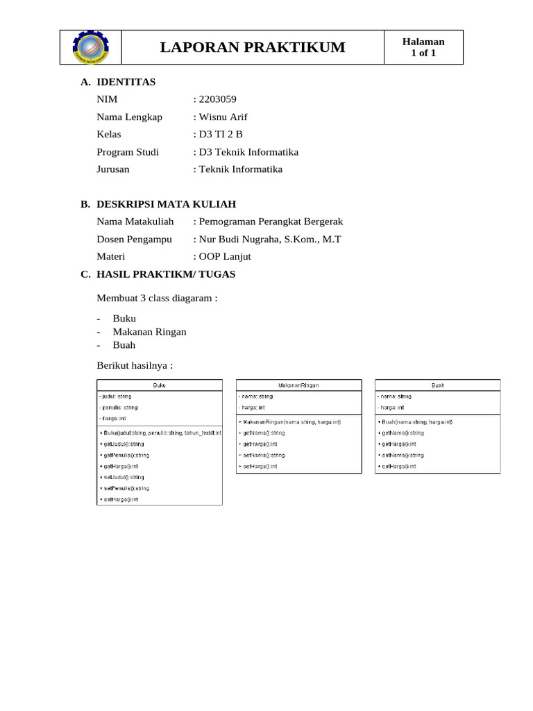 UJI COBA CLASS DIAG | PDF