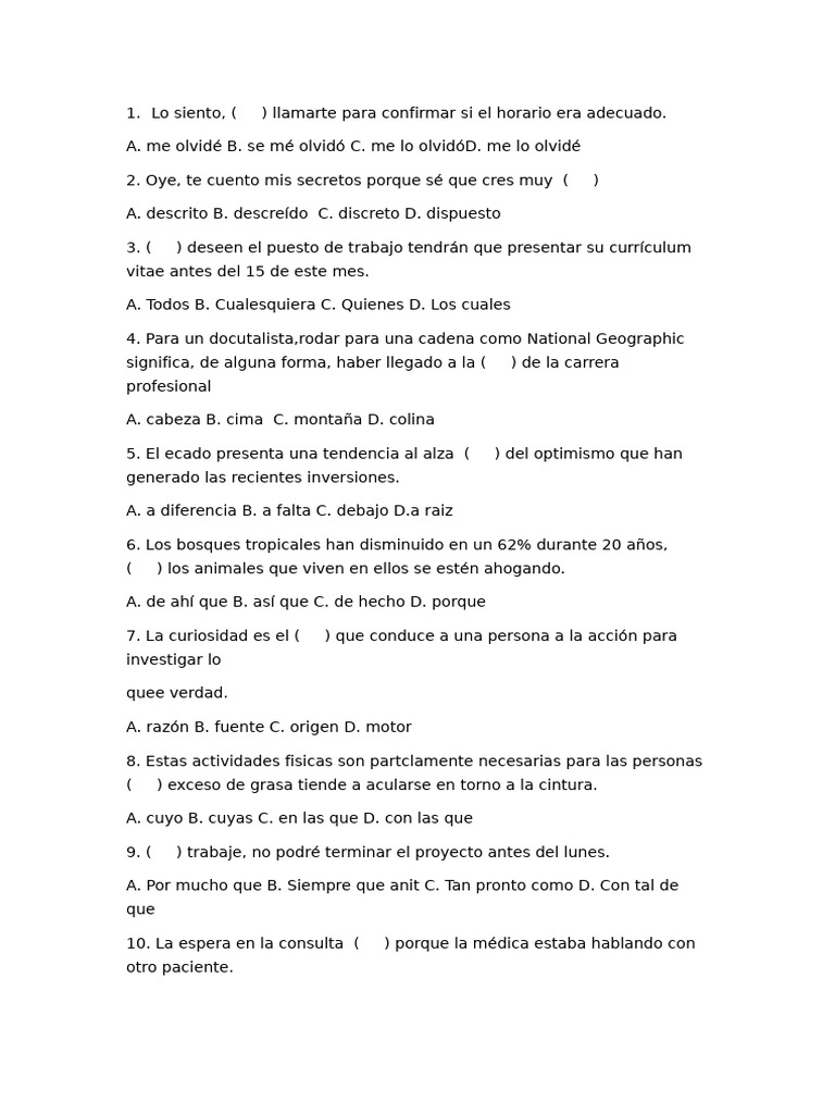 Práctica de Español 2 | PDF