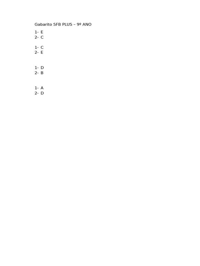 Gabarito SFB Plus | PDF