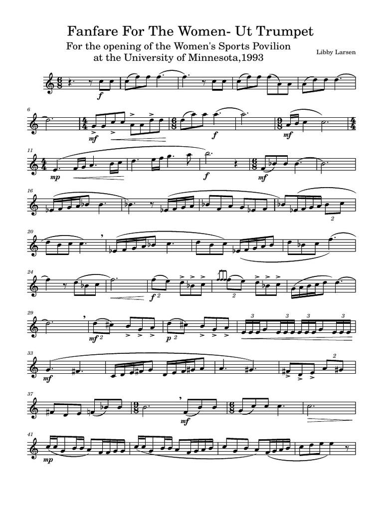Fanfare For The Women - Ut Trumpet | PDF
