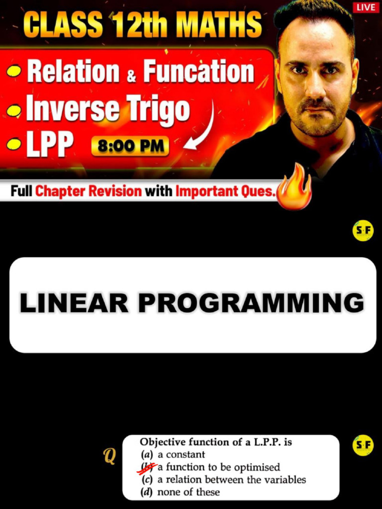 Black Linear Programming 12TH Math 2025 | PDF