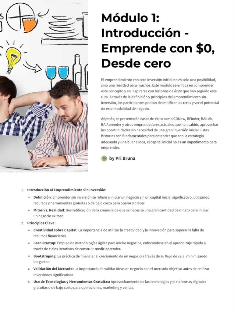 Modulo 1 Introduccion Emprende Con Dollar0 Desde Cero (3) | PDF | Lean Startup | Marketing