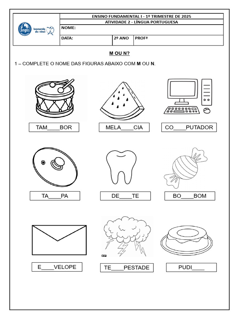 Atividade M ou N - 2º Ano | PDF