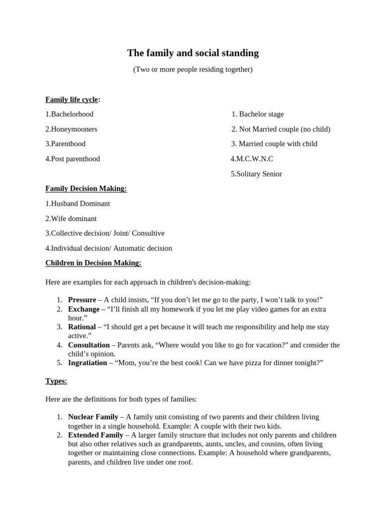Family Dynamics and Consumer Behavior Insights | PDF | Behavior ...