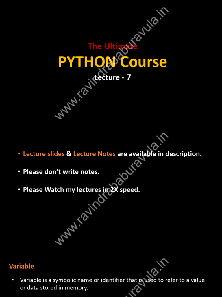 PYTHON Course: The Ultimate | PDF | Variable (Computer Science) | Data Type