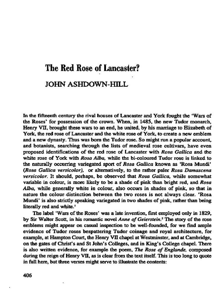 The Red Rose of Lancaster Explained | PDF | House Of Lancaster | House ...