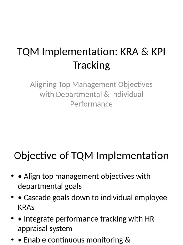 TQM_KRA_KPI_Presentation | PDF
