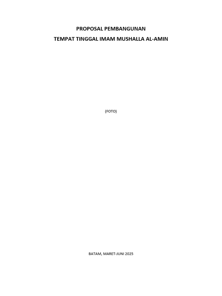 Draft Proposal Pembangunan Rumah Imam | PDF